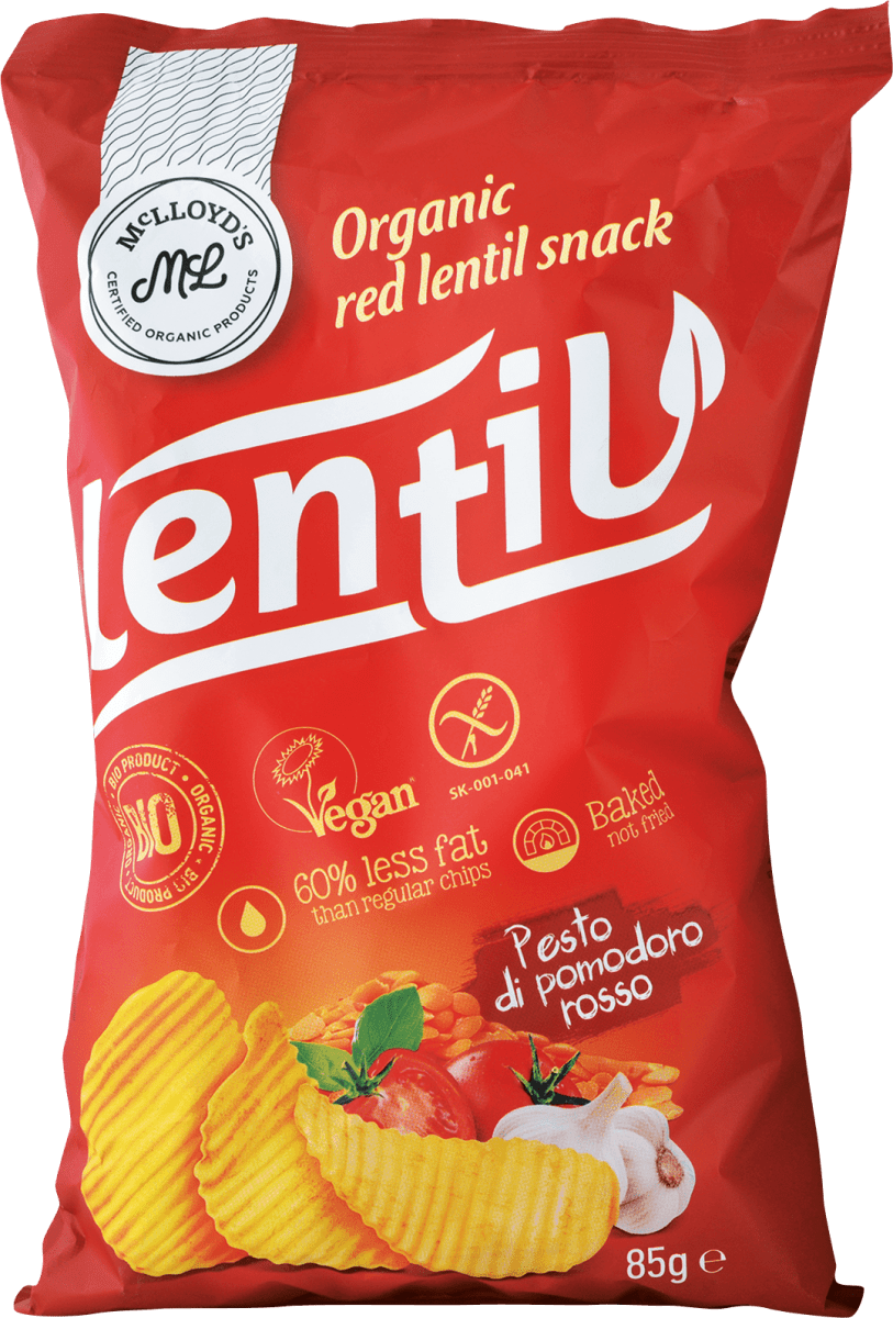 McLLOYD´S Bio šošovicové čipsy lentil s pestom pomodoro rosso, 85 g ...