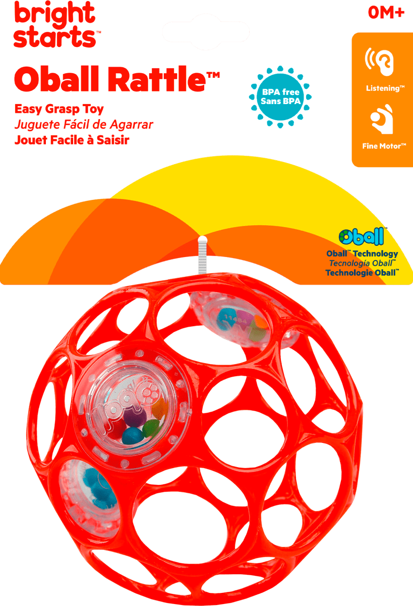 Oball Ohybná loptička Oball Rattle - 0 m+, oranžová, 1 ks | mojadm.sk