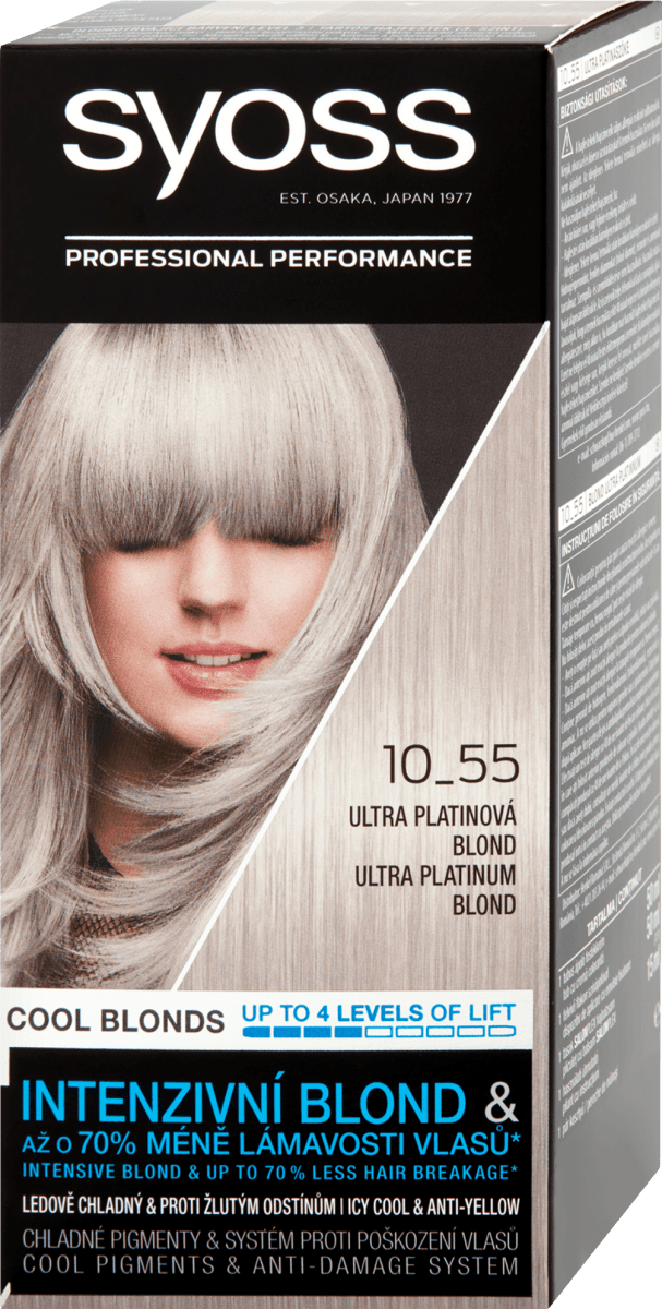 Syoss Color Tartós hajfesték, ultra platina szőke 10-55, 1 db | dm.hu