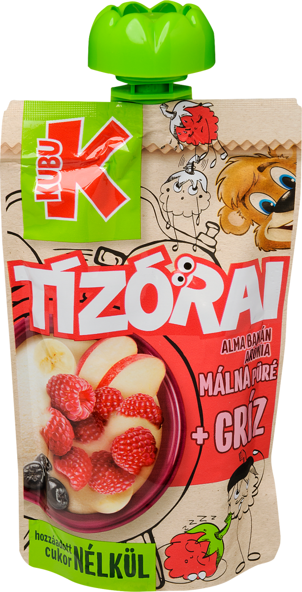KUBU Tízórai, alma-banán-arónia-málna püré grízzel, 100 g | dm.hu