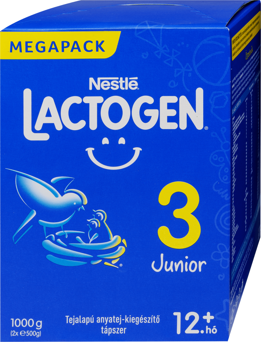 Nestlé LACTOGEN 3 JUNIOR Tejalapú anyatej-kiegészítő tápszer 12.hó+, 1 ...