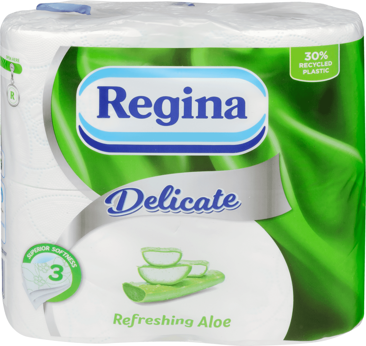 Regina Delicate toalettpapír, Aloe Vera, 4 tekercs, 3 rétegű, 600 lap | dm.hu
