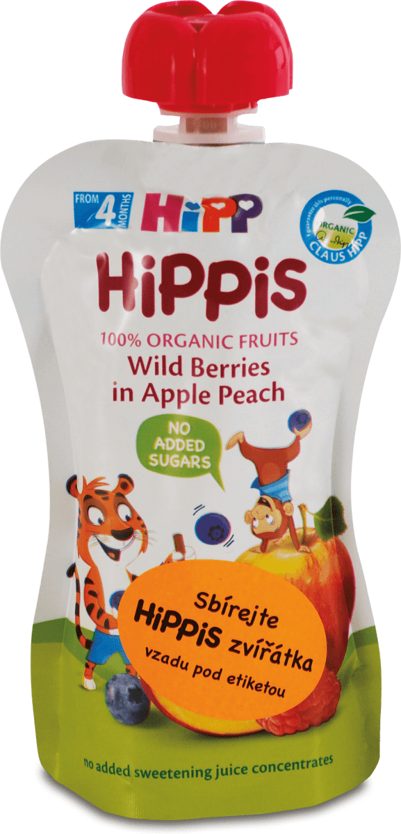 HIPP Hippis BIO kašica u vrećici - šumsko voće, jabuka i breskva, 4+ mj ...
