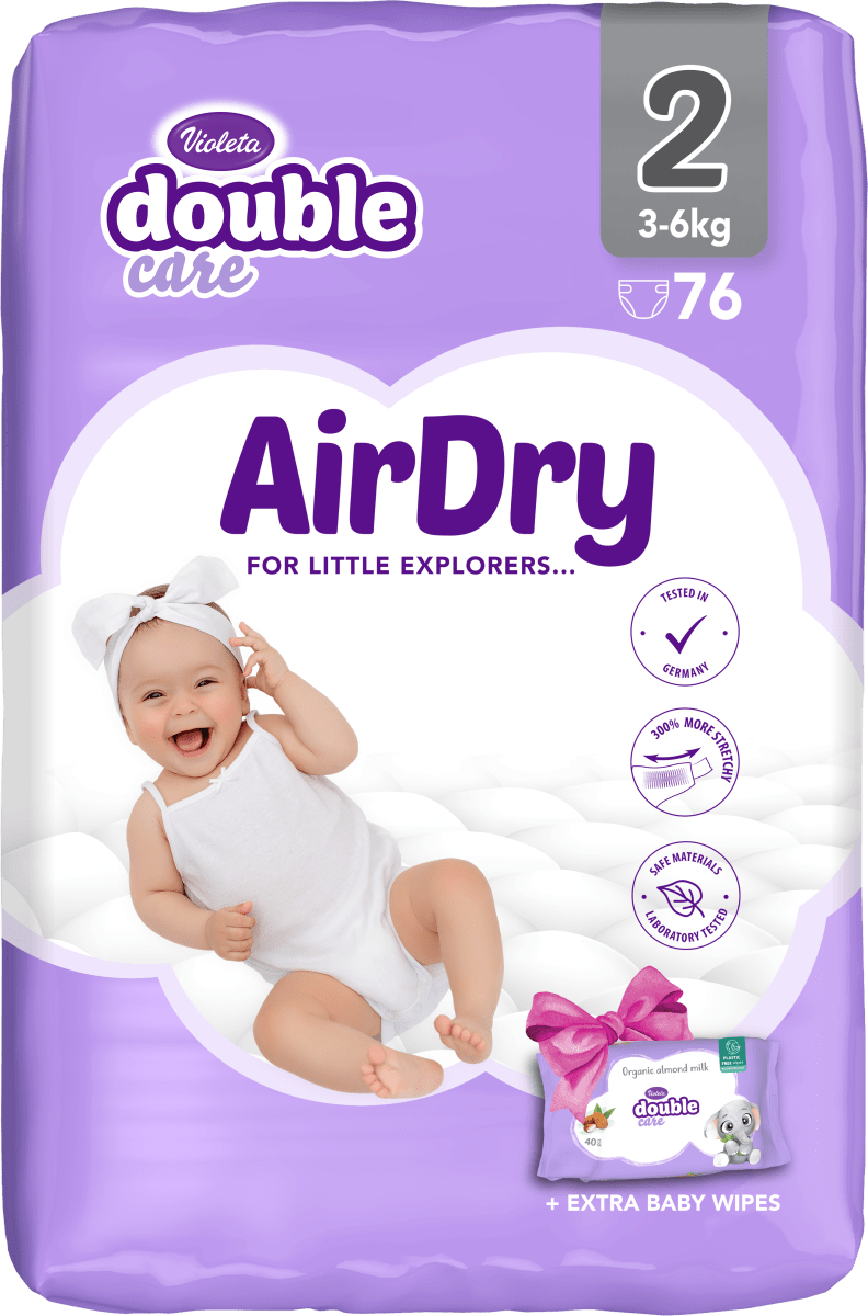 Violeta double care pelene 2 mini (3 - 6kg), 76 kom. | dm-drogeriemarkt.ba