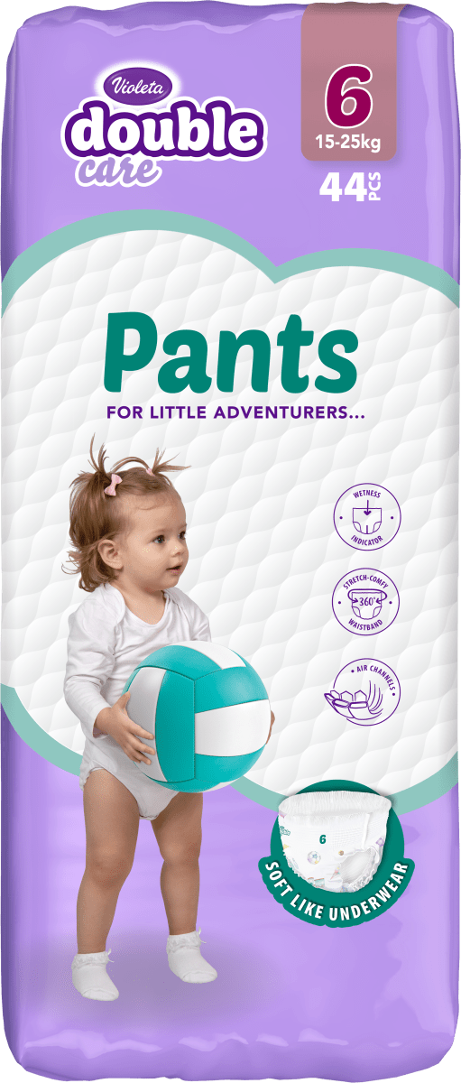 Violeta double care Pants pelene gaćice 6 Junior plus (15 - 25 kg), 44 ...