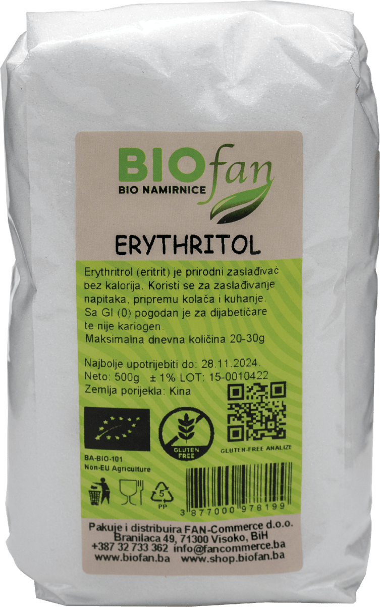 BIOfan Erythritol zaslađivač, 500 g trajno povoljna online kupovina ...