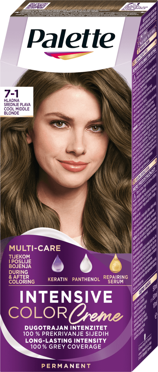 Palette Intensive Color Creme Boja za kosu - 7-1 hladna srednje plava ...