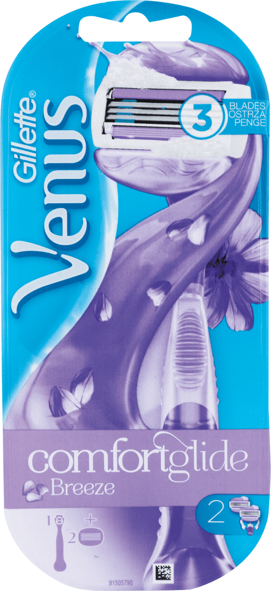 Gillette Venus comfort glide Breeze brijač i 2 zamjenske patrone, 1 kom ...