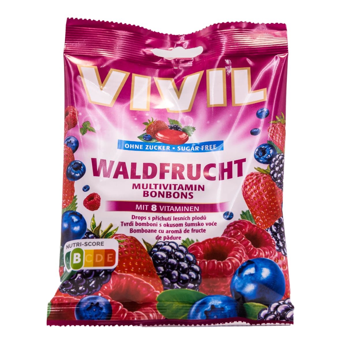 Vivil Bomboane cu multivitamine din fructe de pădure fără zahăr, 60 g ...