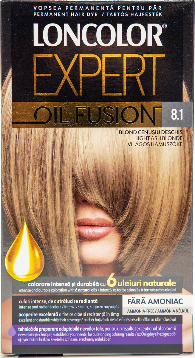 LONCOLOR EXPERT Vopsea de păr fără amoniac Oil Fusion 8.1 blond cenușiu ...