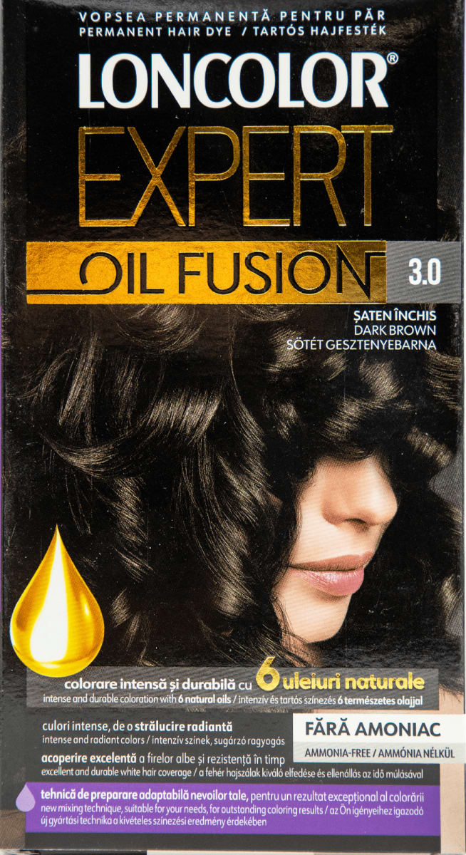 LONCOLOR EXPERT Vopsea de păr fără amoniac Oil Fusion 3.0 șaten închis ...