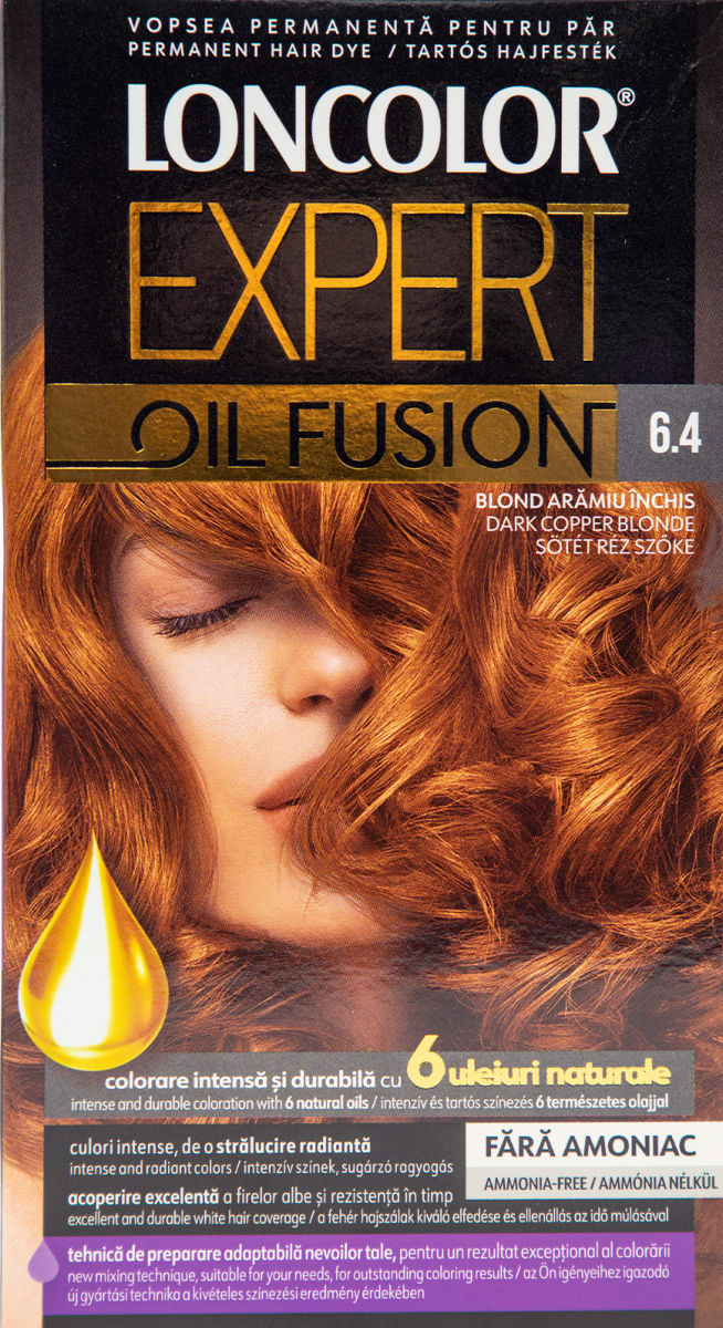 LONCOLOR EXPERT Vopsea de păr fără amoniac Oil Fusion 6.4 blond arămiu ...