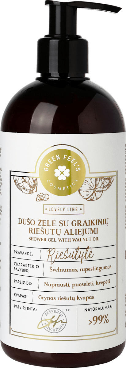 Green Feel's Gel de duș cu ulei natural de nuci, 400 ml | dm.ro