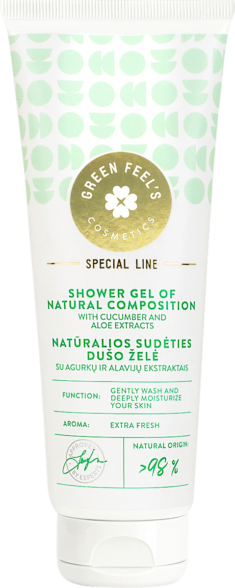 Green Feel's Gel de duș natural cu castravete și aloe, 250 ml | dm.ro