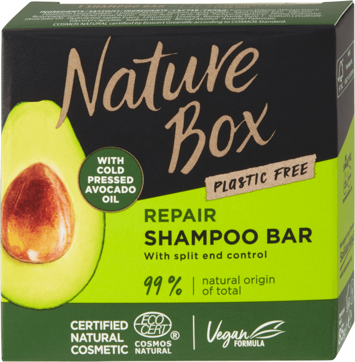 Nature Box Твърд шампоан Repair с авокадо, 85 g | dm България