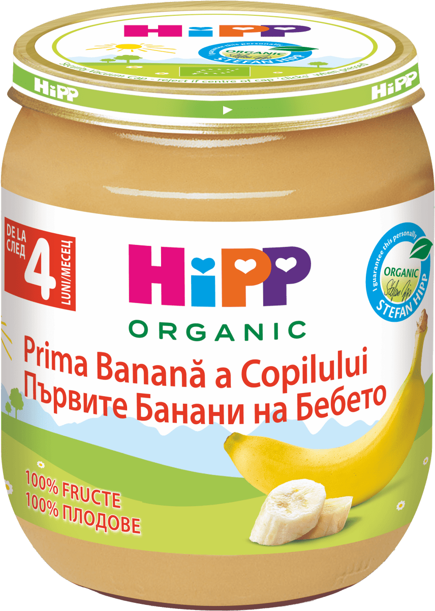 HIPP Био плодово пюре с банани, 125 g Пазарувайте трайно изгодно онлайн ...