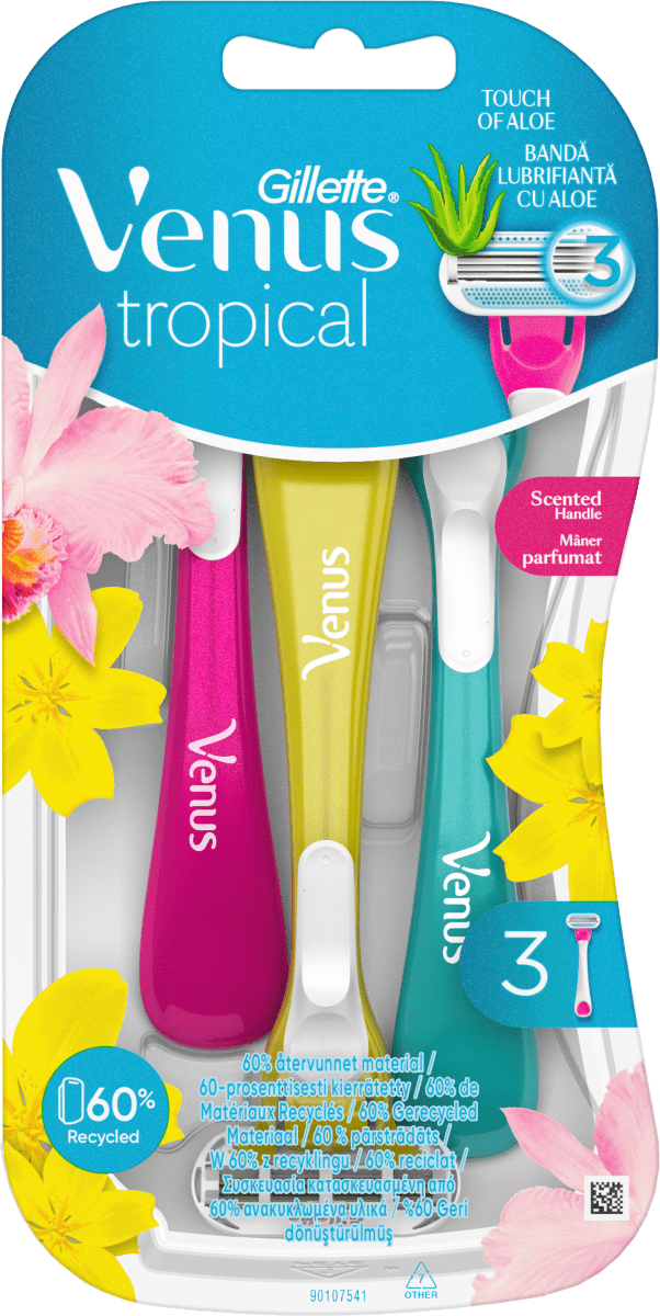 Gillette Venus Дамска самобръсначкa Tropical, 3 бр. Пазарувайте трайно ...