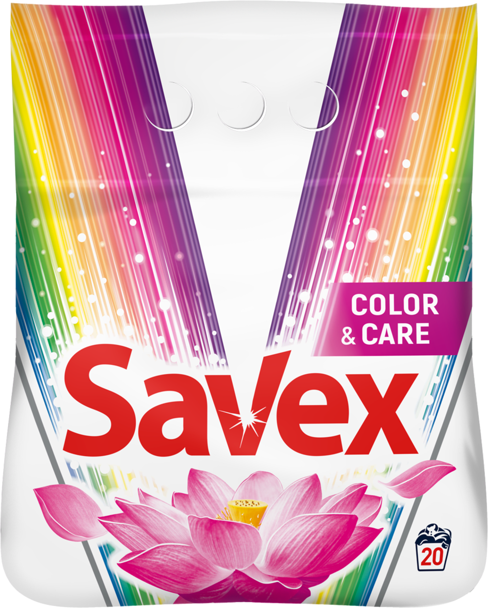 Savex Прах за пране Color&Care, 20 пранета, 2 kg Пазарувайте трайно изгодно онлайн | dm България