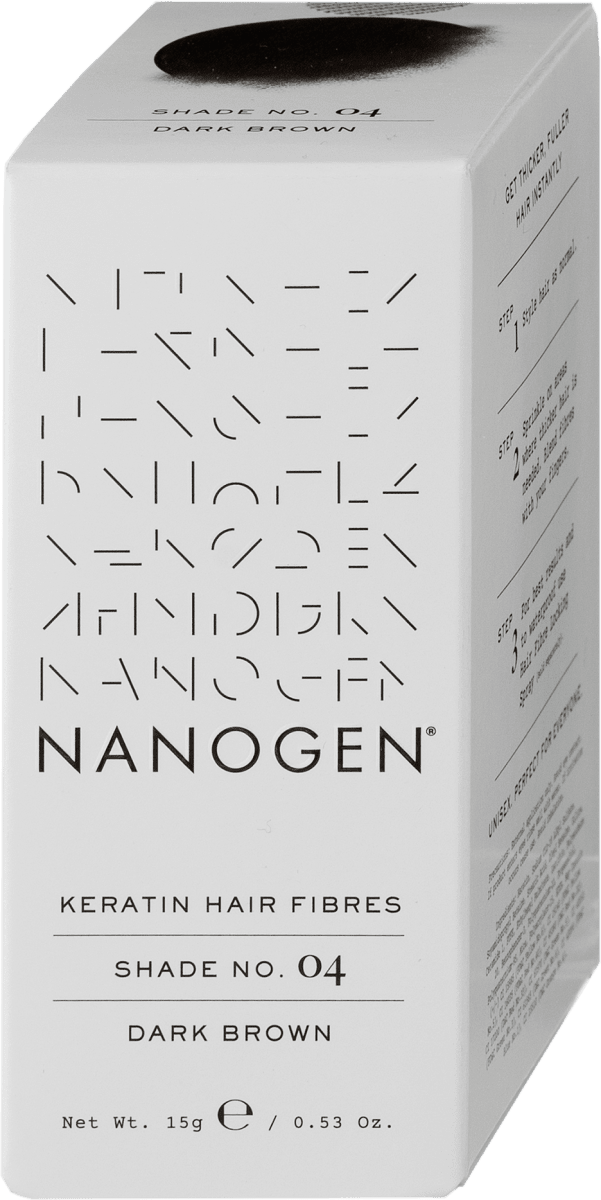 NANOGEN Keratinska vlakna za gušću kosu – tamno smeđa, 15 g | dm.hr