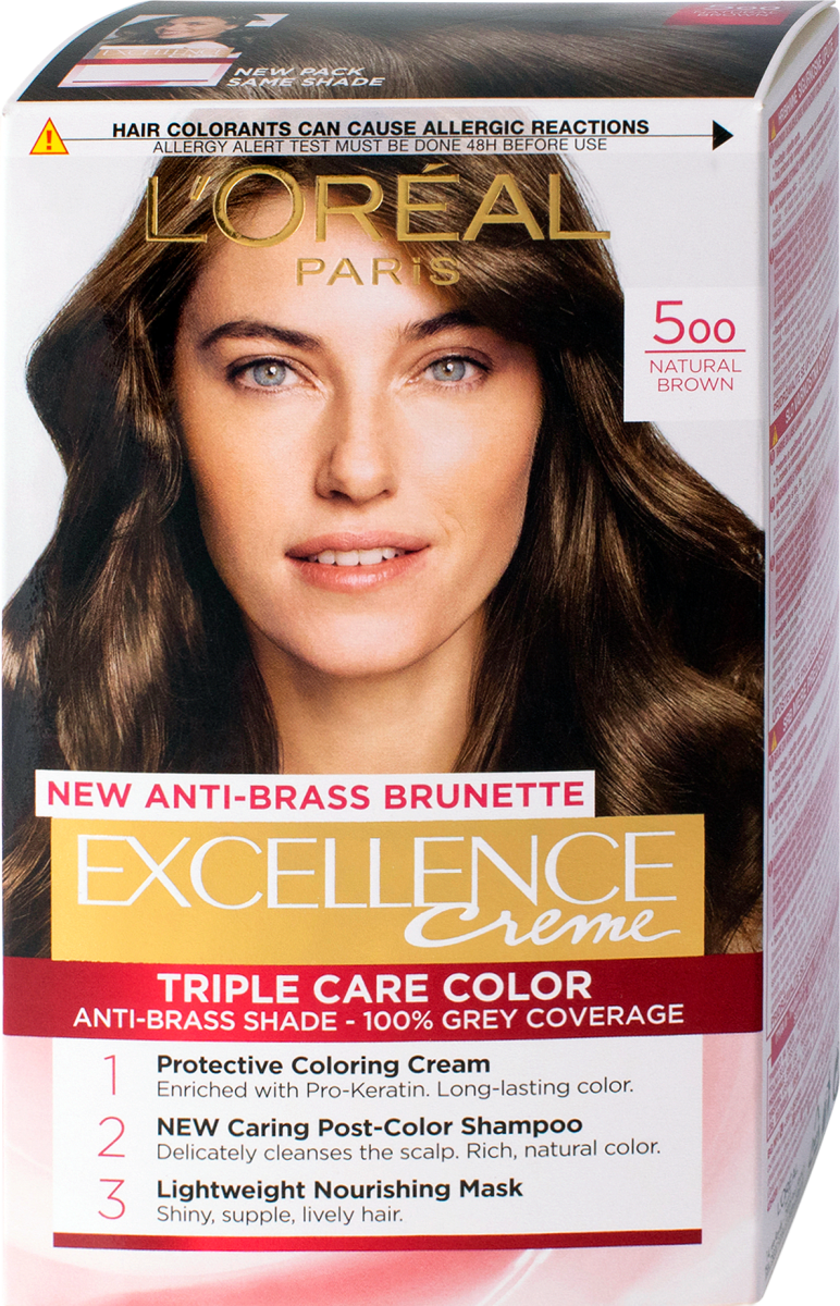 L'ORÉAL PARiS EXCELLENCE CREME Boja za kosu - 500 Natural Brown, 1 kom ...