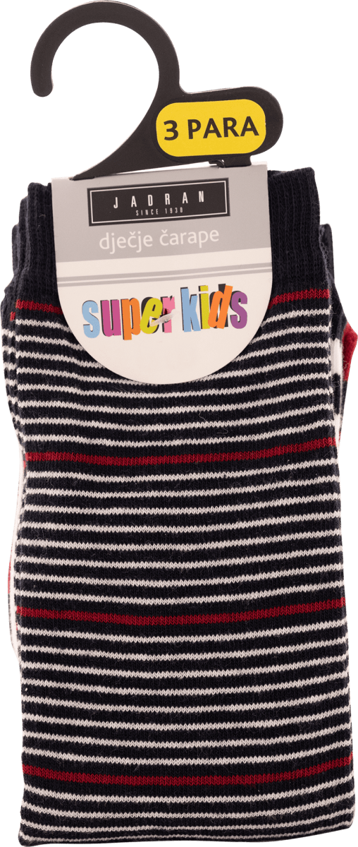 JADRAN ČARAPE super kids dječje čarape, veličina 10 – Pruge, 3 para, 6 ...