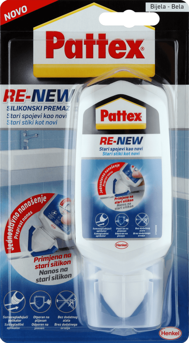 Pattex Silikonski premaz za fuge bijele boje Re-New, 80 ml | dm.hr