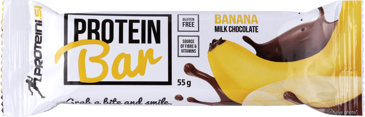 proteini.si Proteinska pločica - banana i mliječna čokolada, 55 g | dm.hr