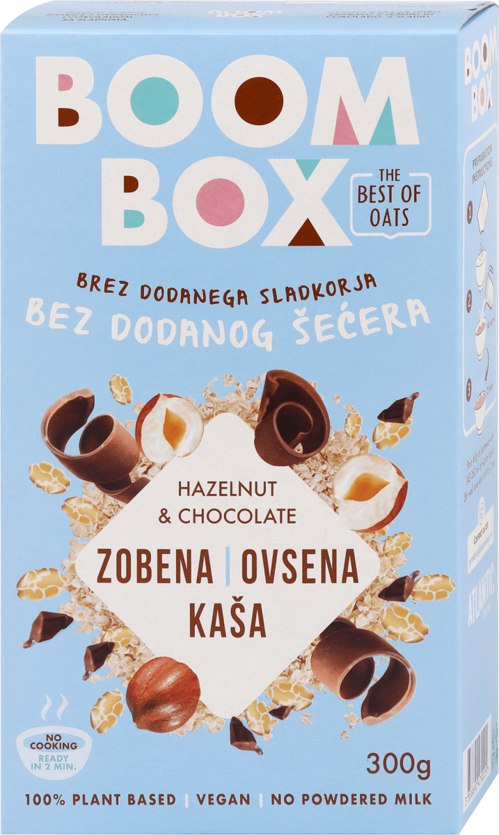 BOOM BOX Zobena kaša - lješnjak i čokolada, 300 g | dm.hr