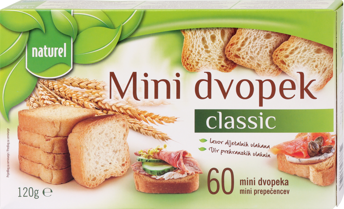 naturel Mini dvopek classic, 120 g | dm.hr