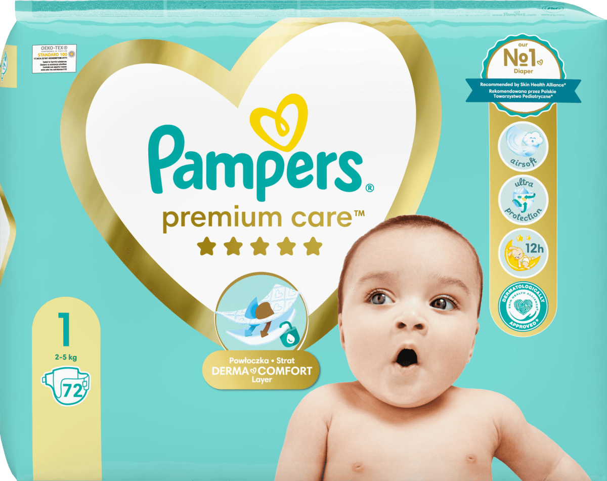 Pampers premium care jumbo pack pelene vel. 1 (2-5 Kg), 72 kom. trajno ...