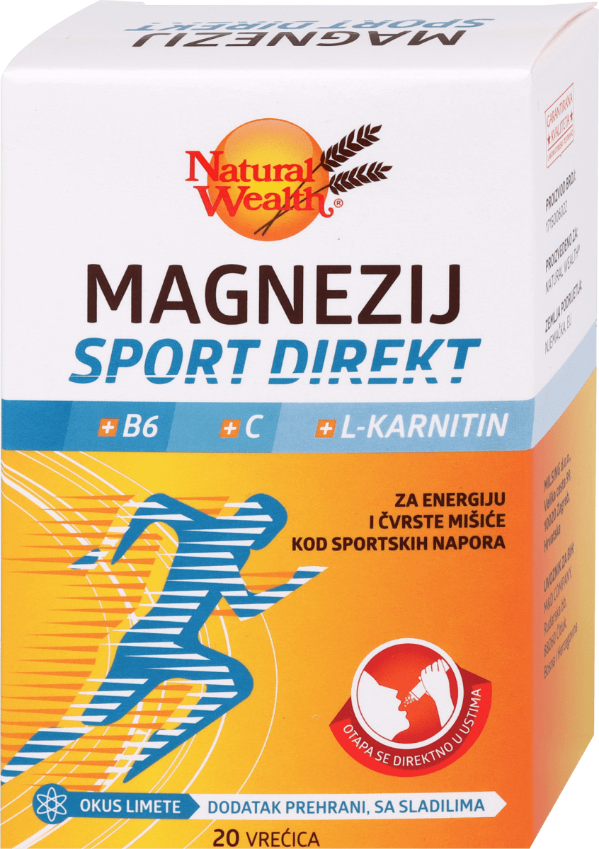 Natural Wealth Magnezij Sport Direkt +B6+C+L-Karnitin, 20 kom. | dm.hr