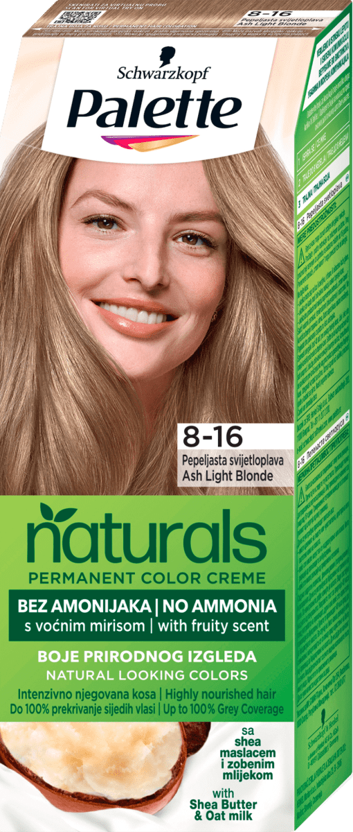 Palette Naturals Color Creme Boja za kosu – 8-16 Ash Light Blonde, 1 ...