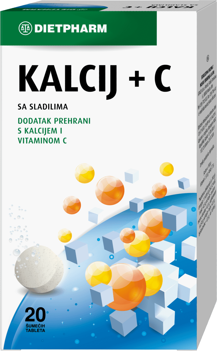 DIETPHARM Kalcij + C šumeće tablete, 20 kom. | dm.hr