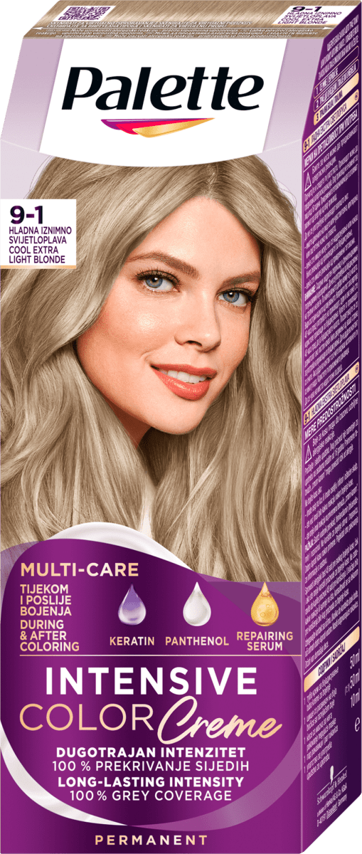 Palette Intensive Color Creme Boja za kosu – 9-1 svijetlo plava, 1 kom ...