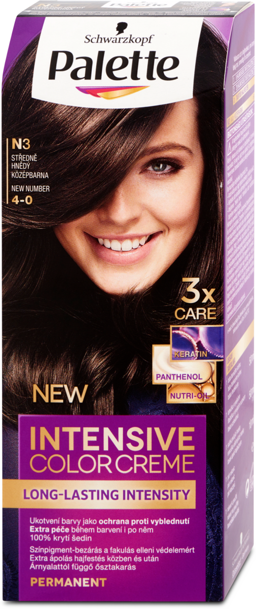 Palette Intensive Color Creme Boja za kosu – 4-0 (N3) srednje smeđa, 1 ...