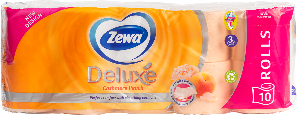 Zewa Deluxe Cashmere Peach toaletni papir, 3-slojni, 10 kom | dm.rs