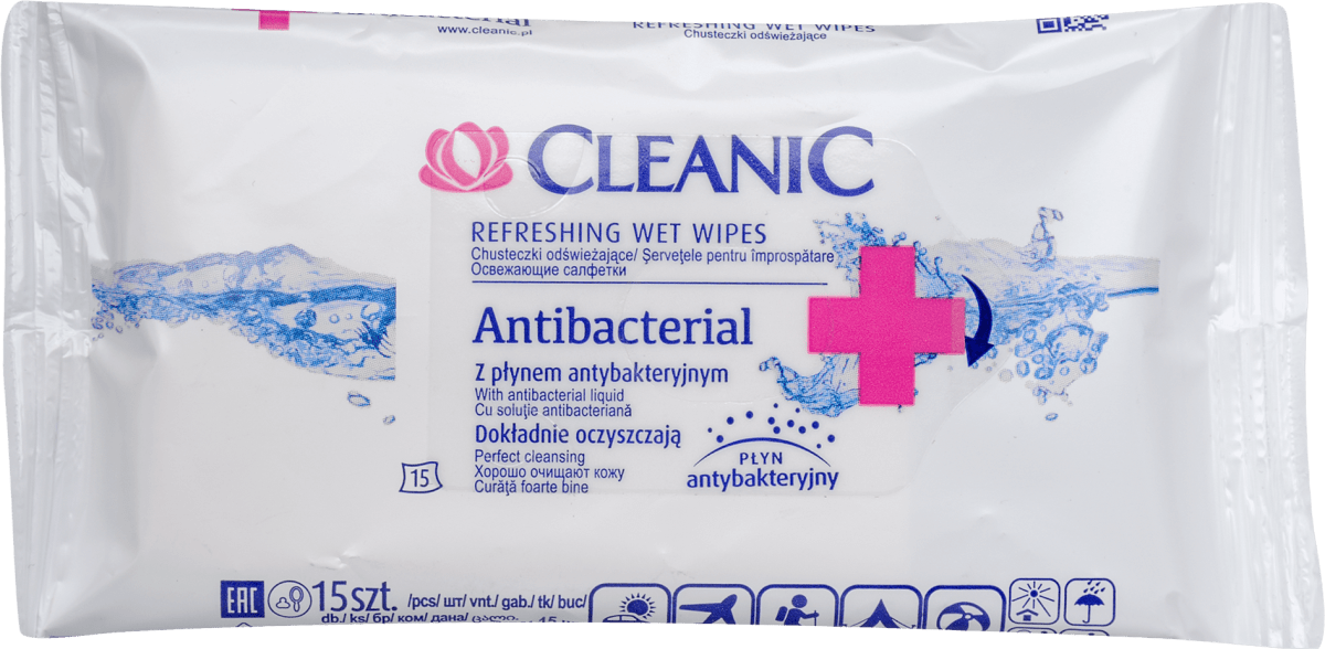 CLEANIC Antibakterijske vlažne maramice, 15 kom | dm.rs