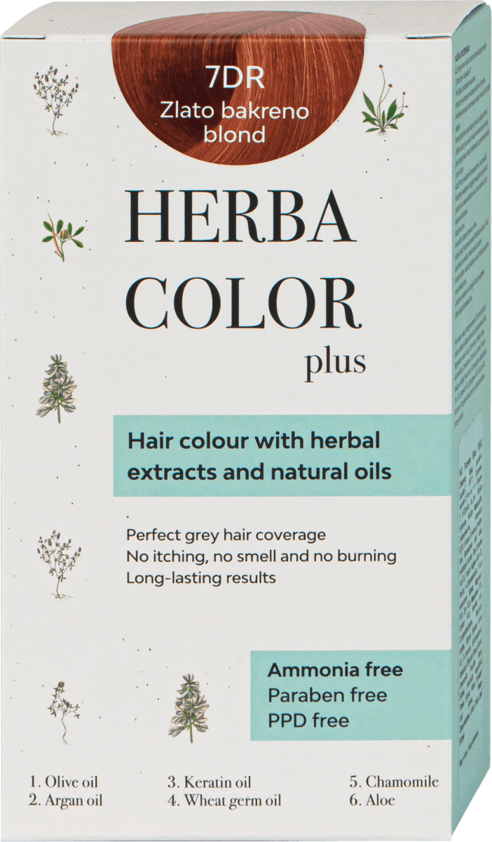 HERBA COLOR plus Boja za kosu - 7DR zlatno bakarno plava, 1 kom | dm.rs