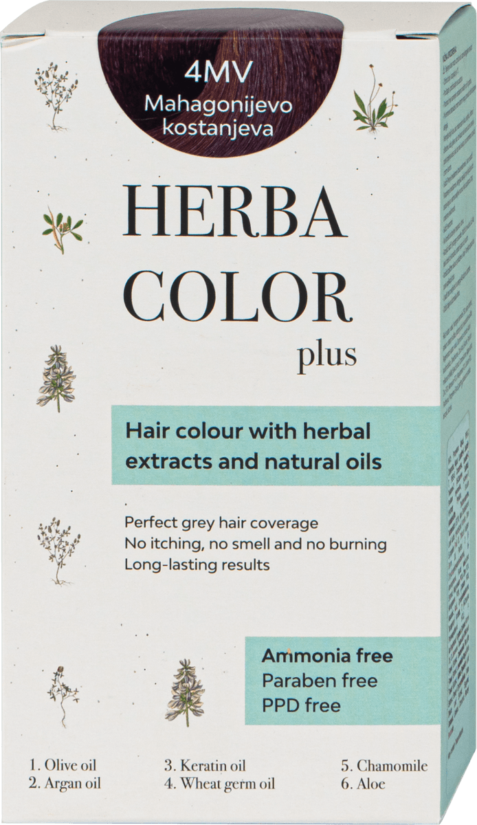 HERBA COLOR plus Boja za kosu - 4MV mahagoni kesten, 1 kom | dm.rs