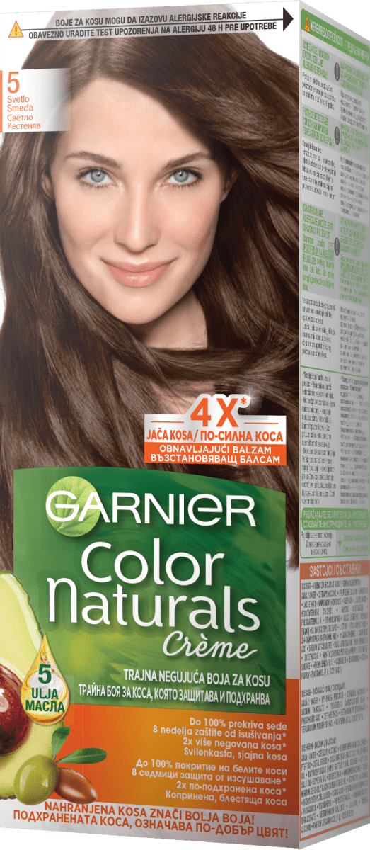 GARNIER Color naturals Boja za kosu - br. 5, svetlo smeđa, 1 kom uvek ...