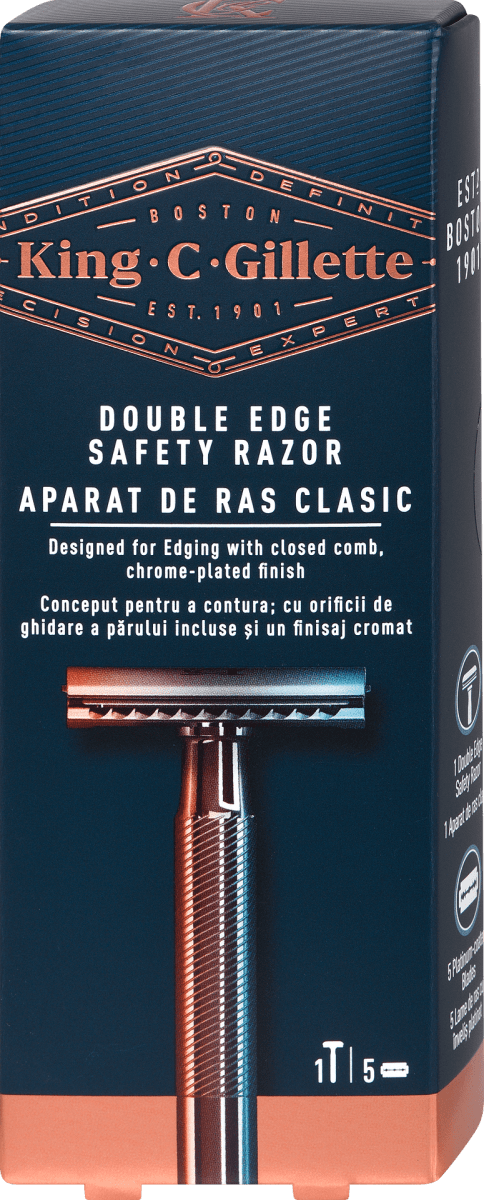 King C. Gillette DOUBLE EDGE SAFETY RAZOR - brijač 1 kom. + 5 kom ...