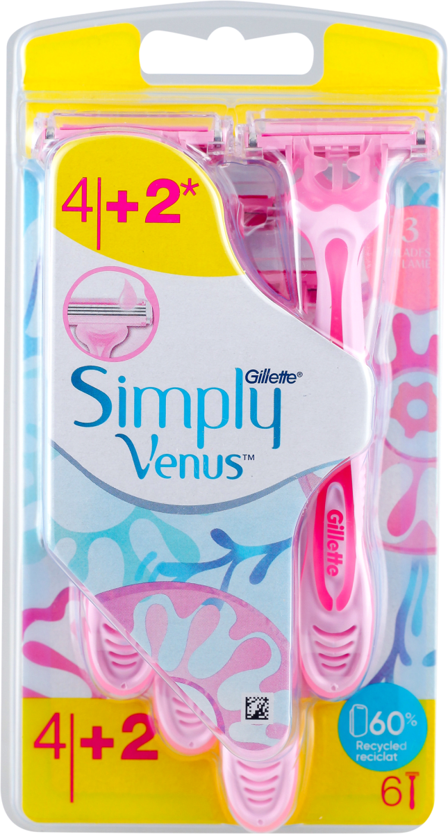 Gillette Venus Simply Venus ženski jednokratni brijači s 3 oštrice, 6 ...