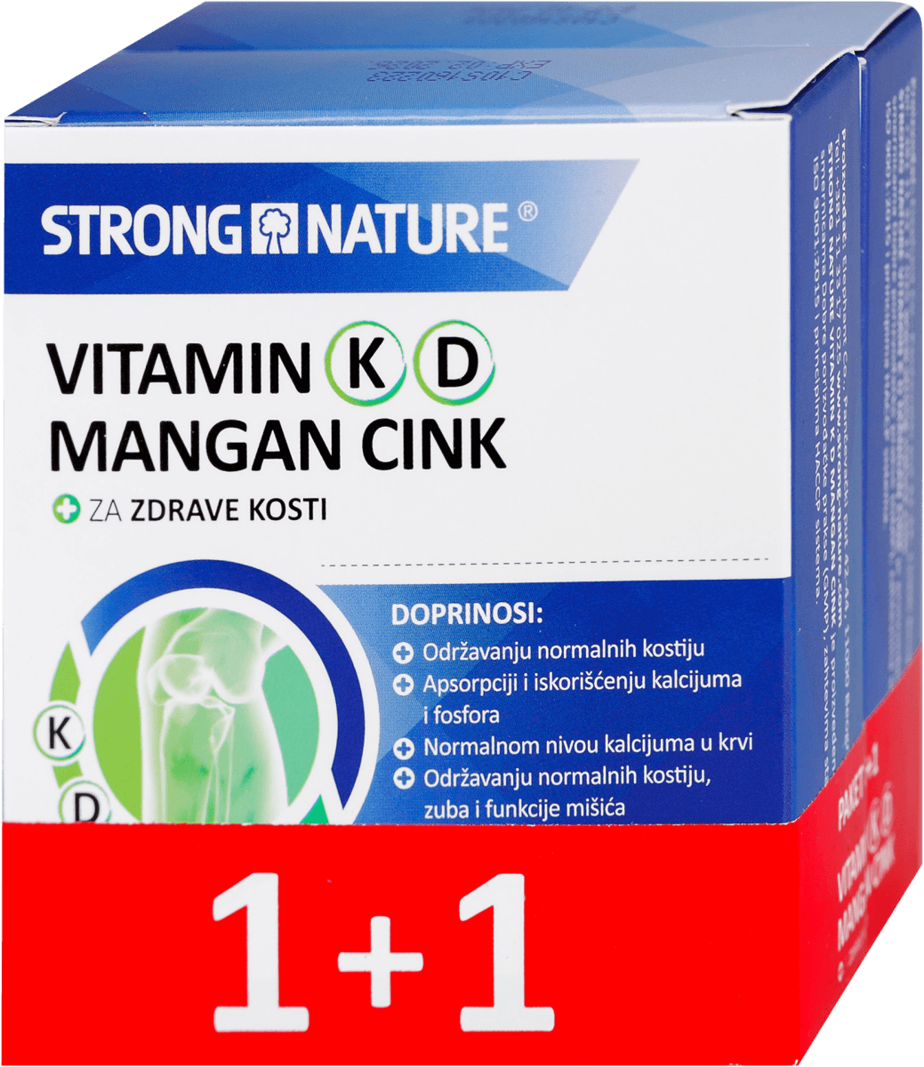 STRONG NATURE VITAMIN K D MANGAN CINK, 1+1 (30 kapsula + 30 kapsula ...