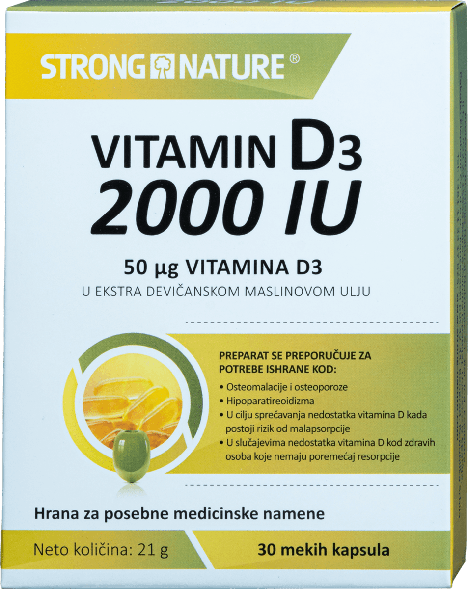 STRONG NATURE VITAMIN D3 2000IU, 21 g | dm.rs