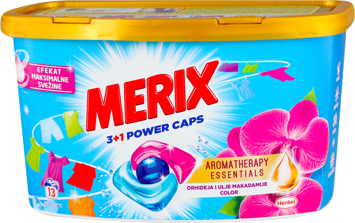 MERIX 3+1 POWER CAPS Aromatherapy ESSENTIALS kapsule za mašinsko pranje ...