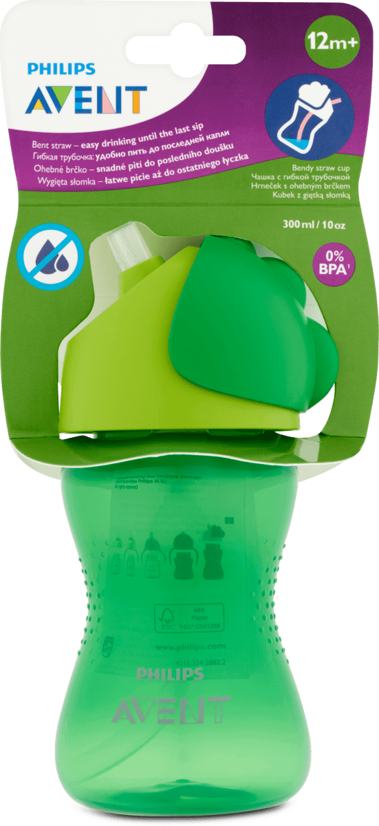 PHILIPS AVENT Šolja sa slamkom - zelena, od 12. meseca, 1 kom | dm.rs