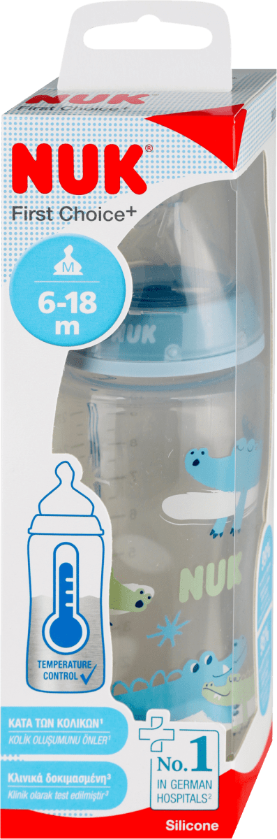 NUK First Choice plastična flašica, od 6 do 18 meseci, sa indikatorom temperature, 300ml, 1 kom ...