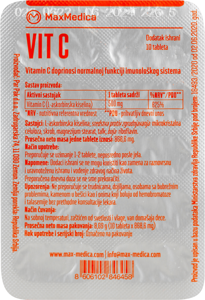 MaxMedica Vitamin C, 10 kom | dm.rs