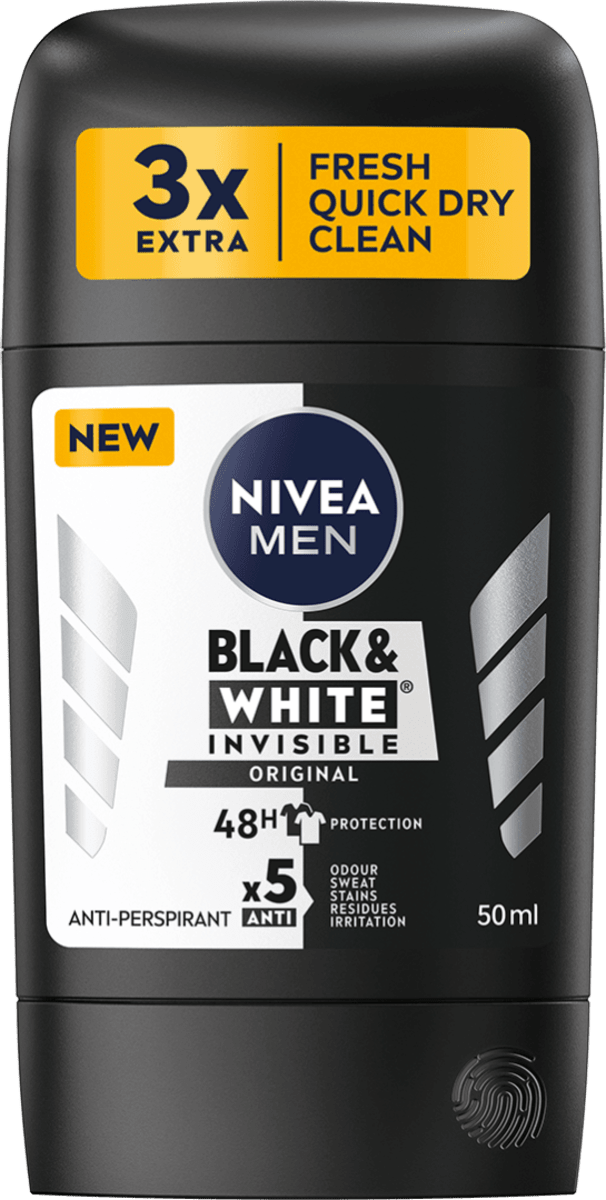 NIVEA MEN BLACK&WHITE INVISIBLE ORIGINAL antiperspirant u stiku za muškarce, 50 ml uvek povoljna ...