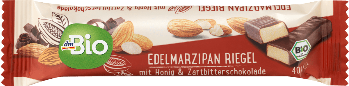 dmBio Schokoriegel Edelmarzipan mit Honig & Zartbitterschokolade, 40 g ...